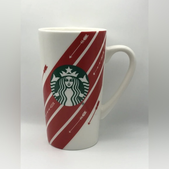 Starbucks | Dining | Starbucks Tall 6 Oz Mug Ceramic Red White Stripes ...